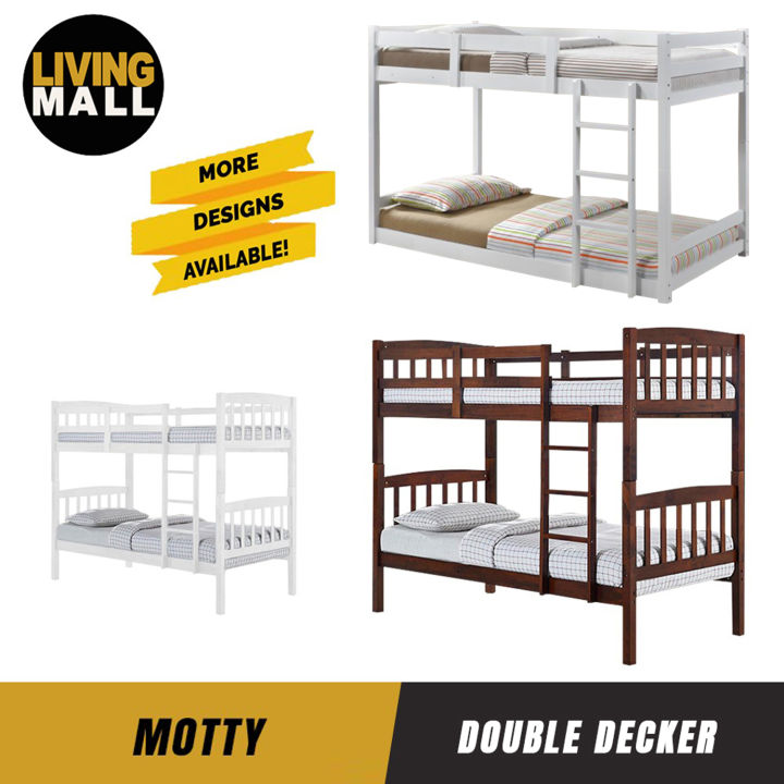 Living Mall MOTTY Wooden Double Decker Bunk Bed In 8 Designs ...