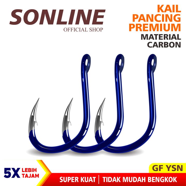 SONLINE Kail Pancing GFYSN Biru isi 10pcs High Carbon Steel Barbed ...