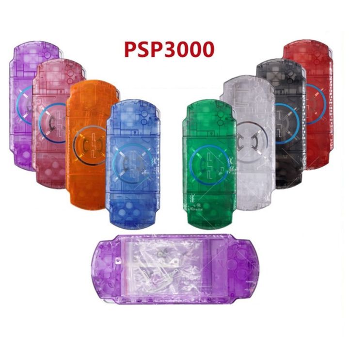สีคริสตัลจัดส่งฟรีสำหรับ PSP3000 PSP 3000 3004อะไหล่กรอบคอนโซลเกมชุดเค ...