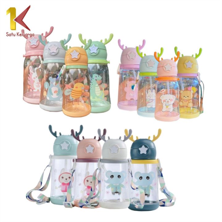 Satu Keluarga Botol Minum Anak BPA FREE Food Grade C302 Botol Air Minum Anak Sedotan 610ml Model ...