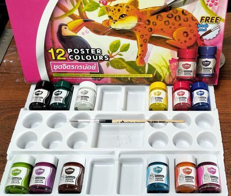 MASTERART 12 Poster Colors มาสเตอร์อาร์ท สีโปสเตอร์ ชุดจิตรกรน้อย 12 สี ...