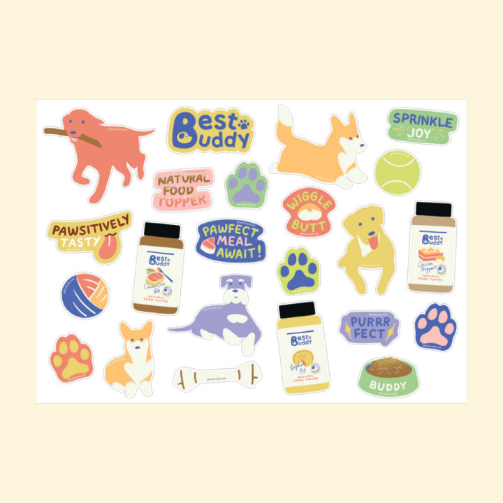 BEST BUDDY Club Stickers (Size A6) กันน้ำ/ไดคัท | Lazada.co.th