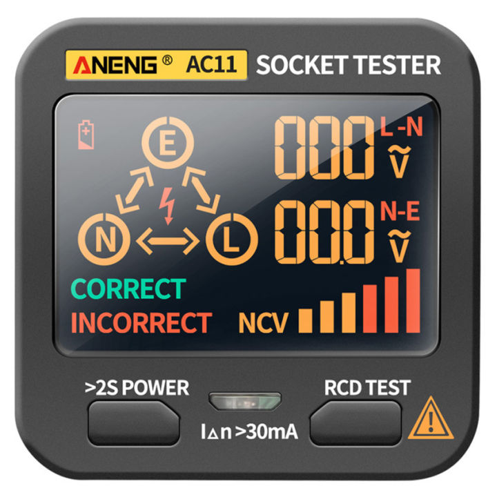 Outlet Tester EBTN LCD พร้อมจอแสดงผลแรงดันไฟฟ้า,RCD Receptacle Socket ...