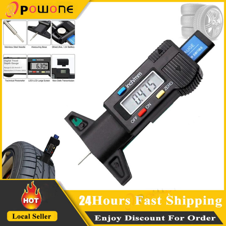 Digital Car Tyre Tire Tread Depth Gauge Meter Measurer Auto Tire Wear Detection Tool Caliper ...