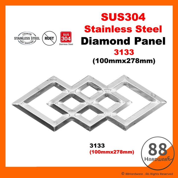 【SUS304】Stainless Steel Three Diamond Panel / Gate Accessories Door ...
