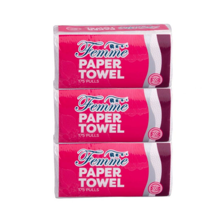 Femme Paper Towel 175 Pulls (Pack of 3) | Lazada PH