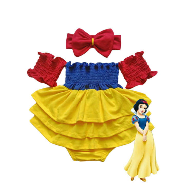 PRINCESSES INSPIRED BABY OOTD ROMPER WITH HEADBAND | Lazada PH