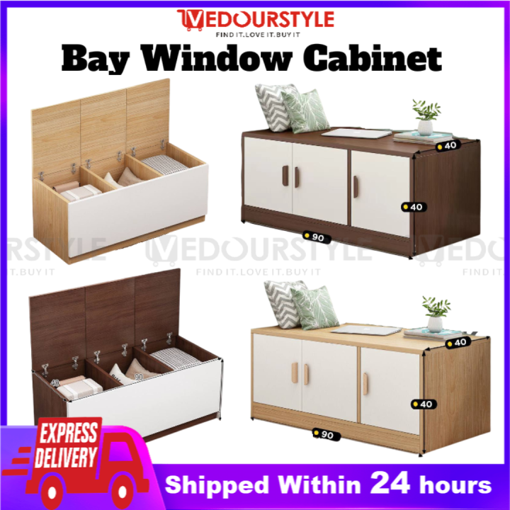 Vedourstyle L60/90cm Bay Window Cabinet floor cabinet storage balcony ...