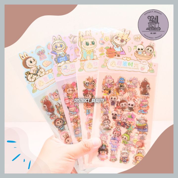 STIKER 3 LEMBAR LABUBU STIKER ANTI AIR STIKER LABUBU LUCU TERMURAH ...