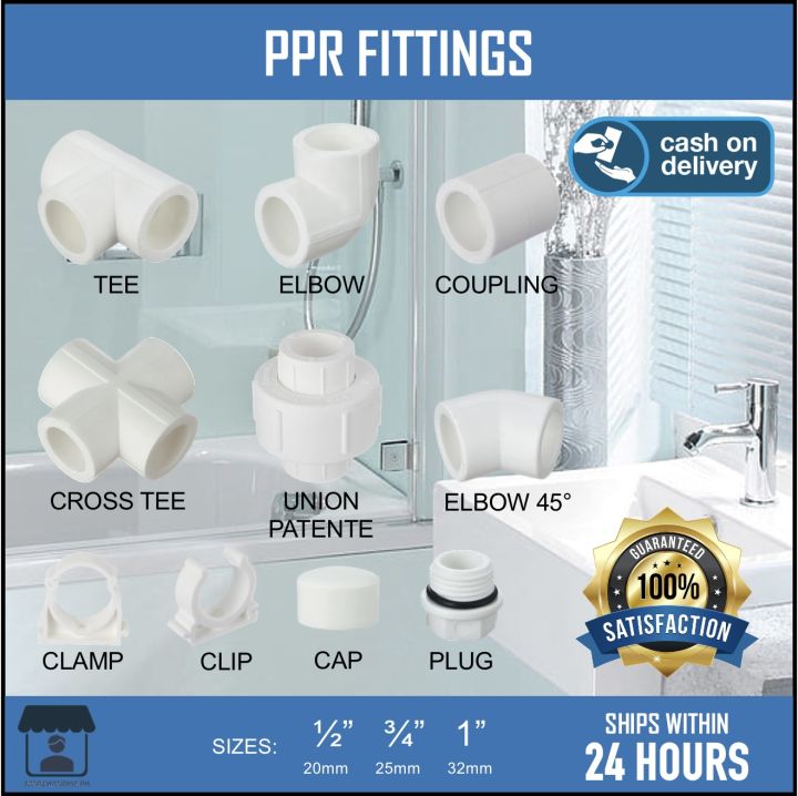 PPR FITTINGS 1/2” x 20mm SOLD PER PIECE Elbow Coupling Tee EQUAL ...