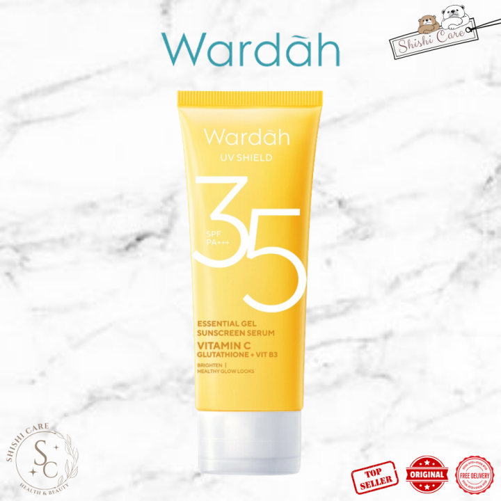 Wardah UV Shield Essential Gel Sunscreen SPF 35 PA+++ 40mL | Lazada ...