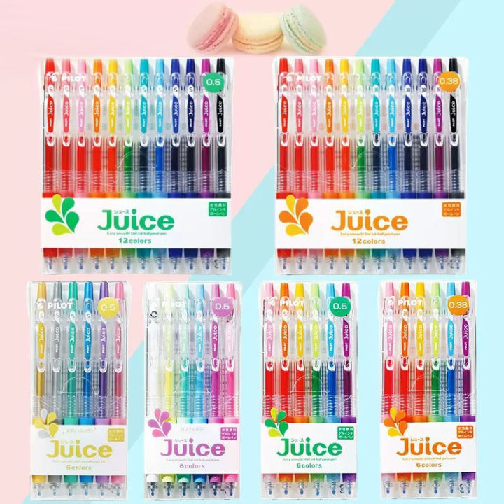 SG Stocks 6Pcs/sets Color PILOT Juice Gel Pen Set Press Type Color ...