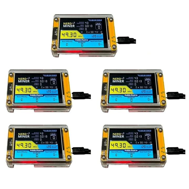 5X New Nerdminer V3 2.8-Inch BTC Solo Lottery Nerd Miner Crypto Solo ...