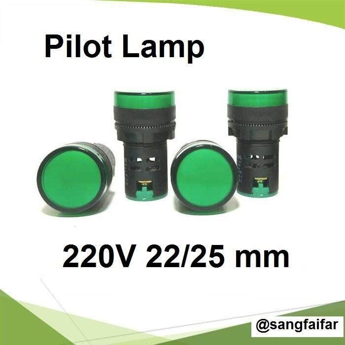 Pilot Lamp ไพลอตแลมป์ สีเขียว ขนาด 22 mm / 25 mm 220VAC ไฟตู้คอนโทรล ...