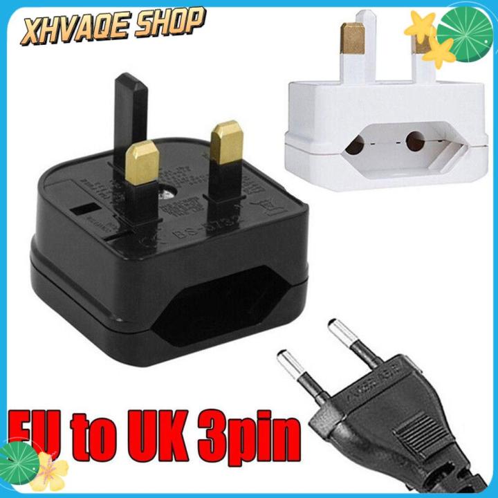 XHVAQE Converter Mains Electrical Plugs EU 2 Pin to UK 3 Pin Plug ...