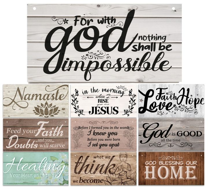 Bible Verse Inspirational Wood Home Decor Sign Wall Art Plaque Design ...
