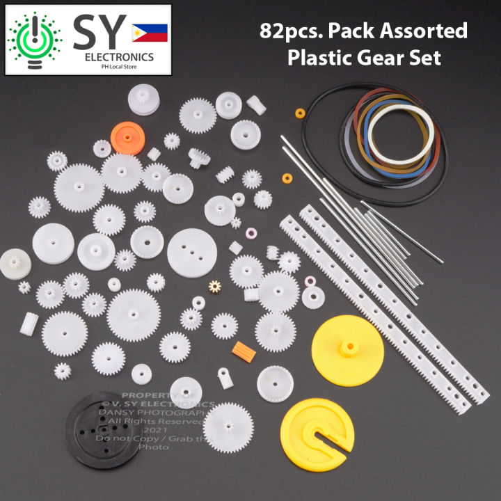 82pcs. Pack of Plastic Gear Set Assorted Kinds Kit Spindle Rack Pulley ...