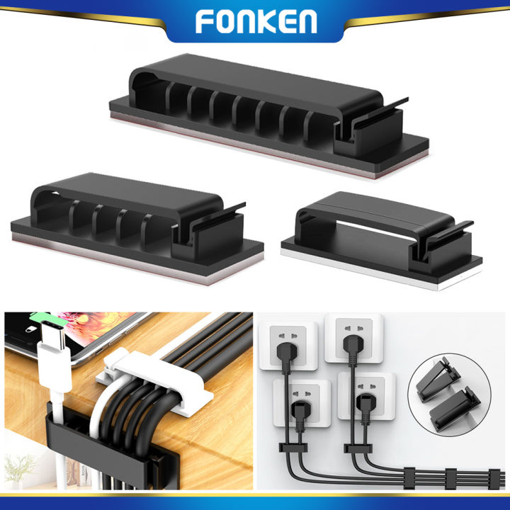 FONKEN Storage Cable Manager Charging Fixed Cable Clip Table Nail-free ...