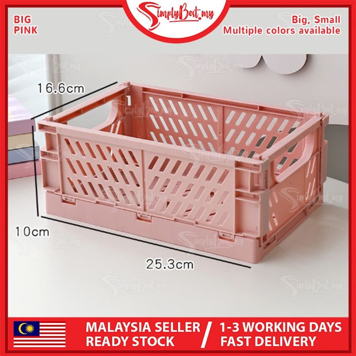 SIMPLYBEST Mini Foldable Storage Basket Collapsible Table Container ...