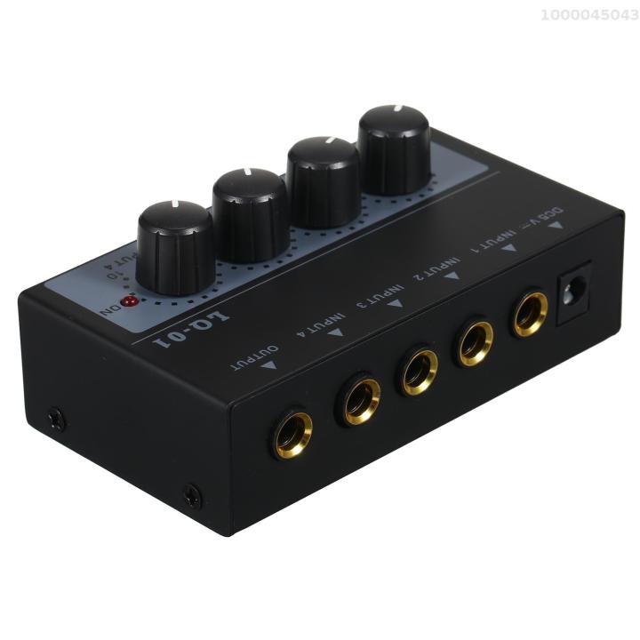 Portable Mini Audio Mixer 4 Channel Mixer for Microphone Guitar Bass ...