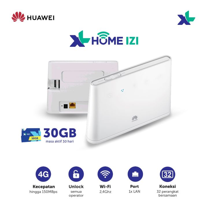 Huawei B311 Modem Home Router Wifi 4G LTE Free XL Home IZI 30GB 30 Hari ...