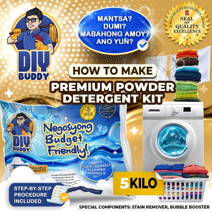 PREMIUM POWDER DETERGENT DIY KIT with OXYBLEACH (Yields 5 Kilograms ...