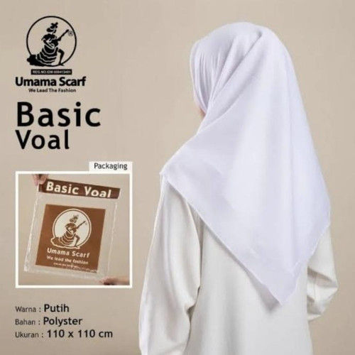 HIJAB BASIC VOAL WARNA KHUSUS PUTIH Umama SCARF HIJAB KERUDUNG SEGI ...