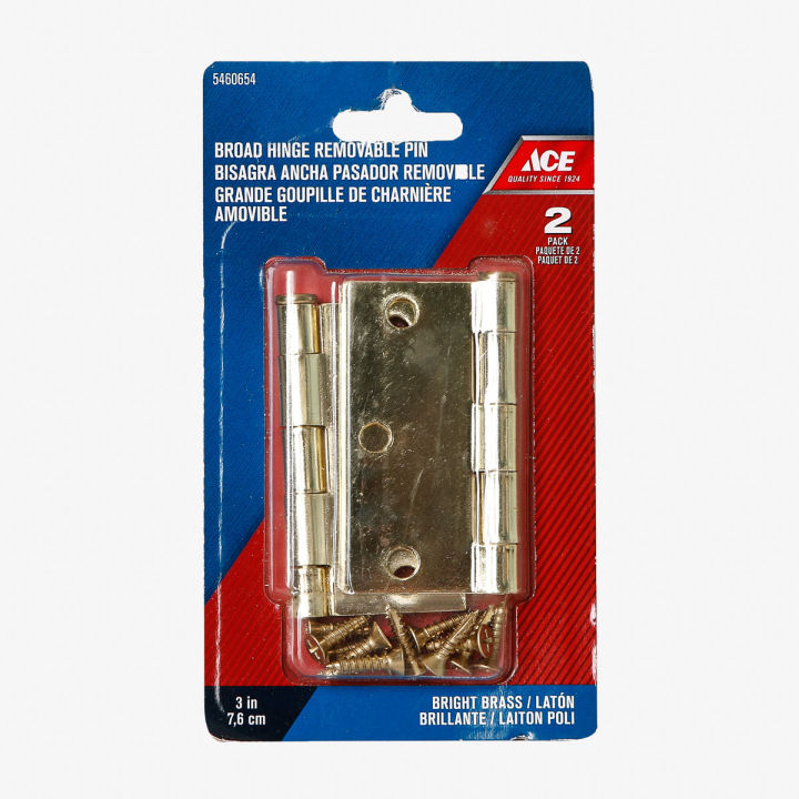 Ace 2-Pack Broad Hinge Removable Pin 3in. Set – Bright Brass | Lazada PH