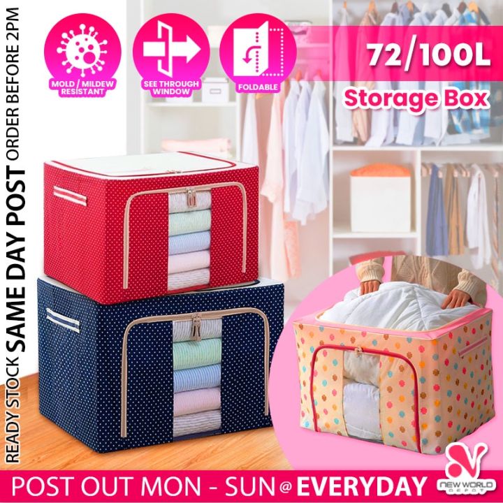 𝗫𝗟 - 𝟭𝟬𝟬𝗟 》 Foldable Oxford Steel Frame Detachable Non Woven 70L Fabric ...