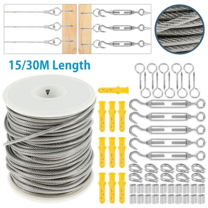 15M/30M Stainless Steel Heavy Duty Cable Rope Garden Wire Cable Railing ...