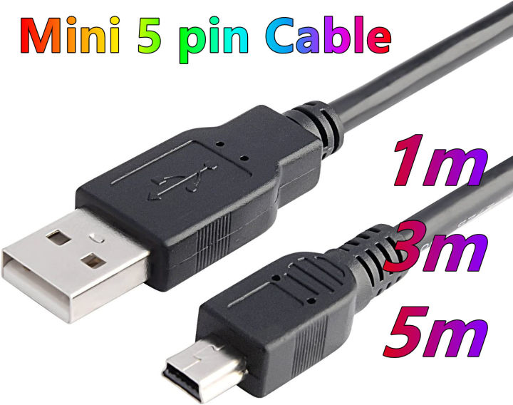USB 2.0 A to Mini 5 pin B Cable for External HDDS/Camera/Card Readers ...