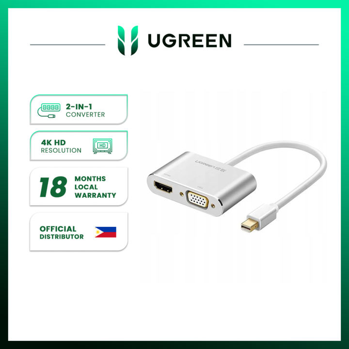 UGREEN Mini Displayport DP to HDMI + VGA Converter Thunderbolt 2 for ...