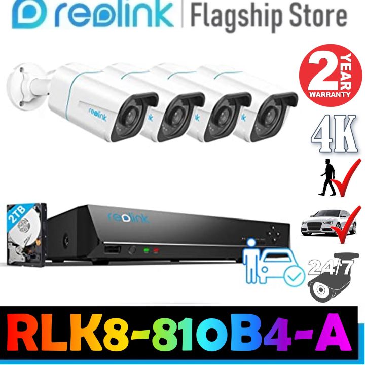 Reolink RLK8-810B4-A 4K NVR 8-Channel PoE Security Camera, Unfailing 24 ...