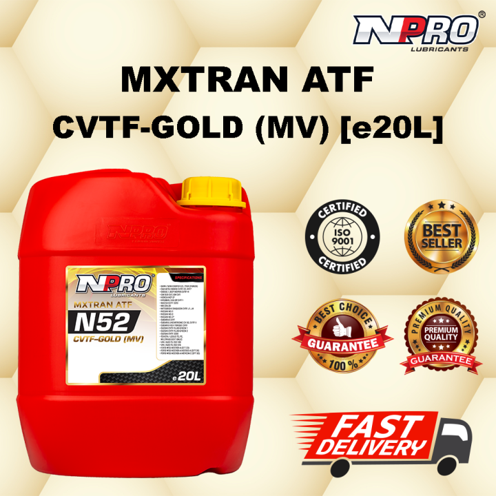 NPRO N52 ATF CVT GOLD 20L Automatic Transmission Fluid Minyak Gearbox ...