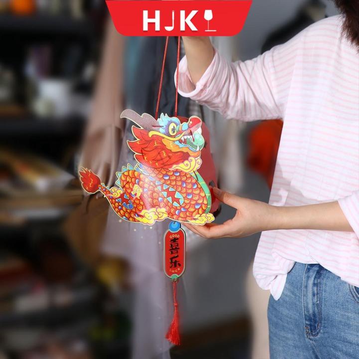 HJKL งานทำมือ วัสดุ DIY โคมไฟกลางฤดูใบไม้ร่วง พร้อมไฟ LED ขอให้โชคดี ...