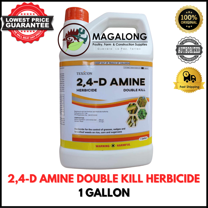 24D AMINE DOUBLE KILL HERBICIDE BY TEXICON - 1 GALLON - 2,4-D AMINE ...