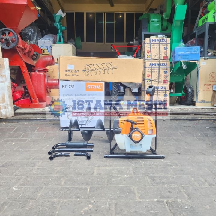 MESIN BOR PELUBANG TANAH STIHL EARTH AUGER 8" BT 230 COMPLETE SET ...