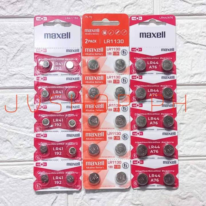 LR41 / 192 LR1130 / 189 LR44 /A76 Original Maxell Alkaline Battery 1.5V ...