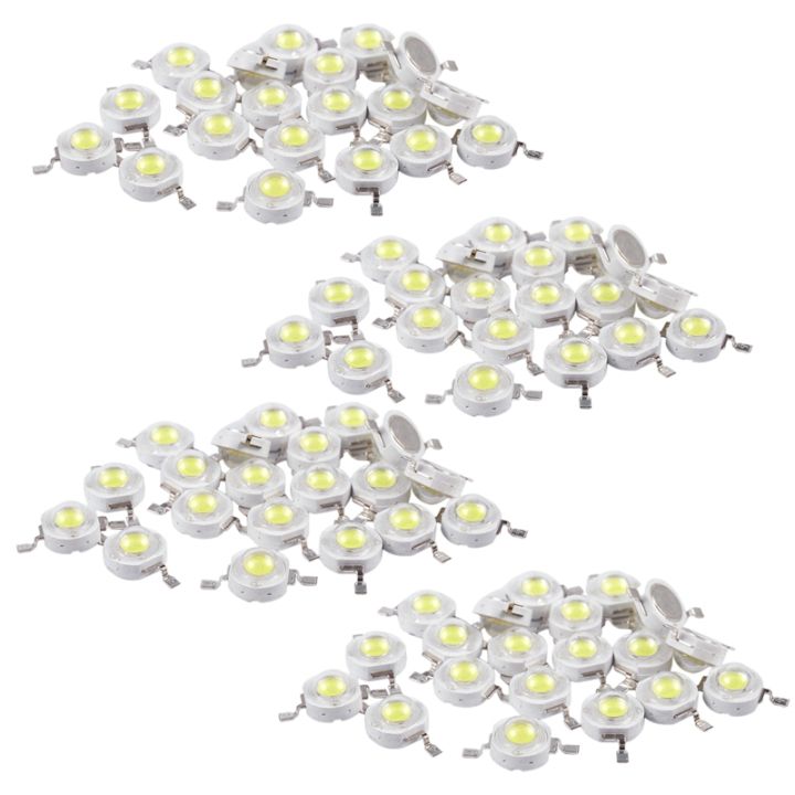 (ETGY) 80 Pcs High Power 2 Pin 3W White LED Bead Emitters 170-190Lm ...