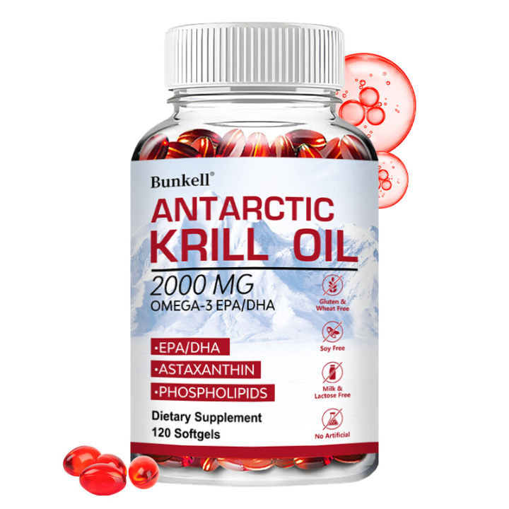 Bunkell Minyak Krill Antartika 2000 mg dengan Omega-3 EPA, DHA ...