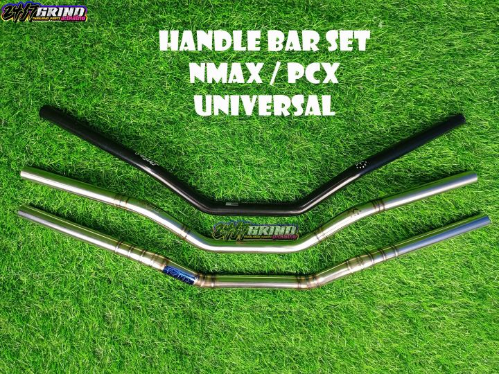 NMAX / PCX HANDLE BAR SET LOW RISE AND MID RISE TITANIUM / SILVER ...