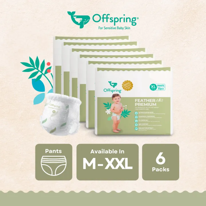 Offspring FeatherAir Premium Baby Diapers Pants M264/L228/XL192/XXL168 ...