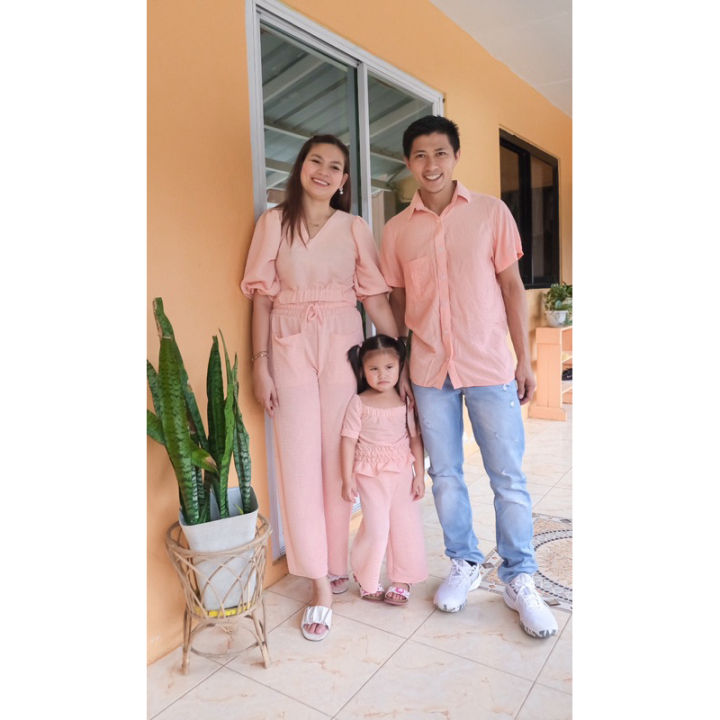 Kayish top and pants individual priced family set apricot/peach casual ...