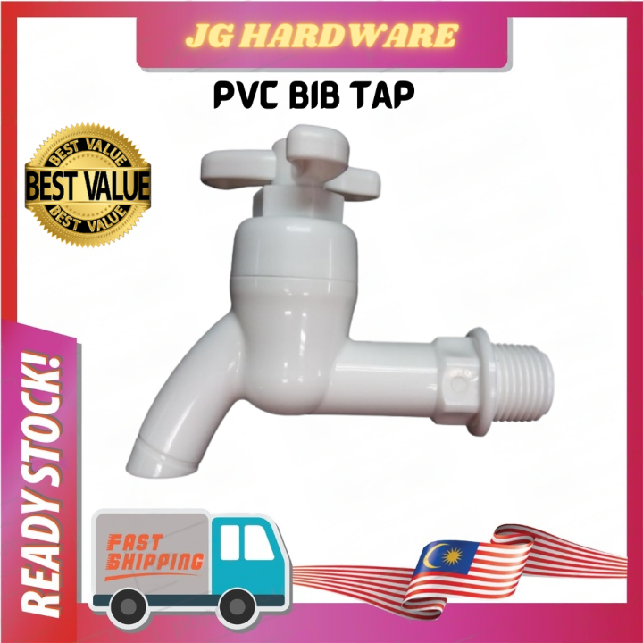 [100% Original] PVC Wall Water Bib Tap with Tee Handle Kitchen ...