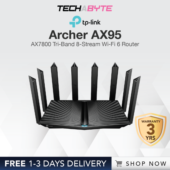 TP-Link Archer AX95 | AX7800 Tri-Band 8-Stream Wi-Fi 6 Router | Lazada ...