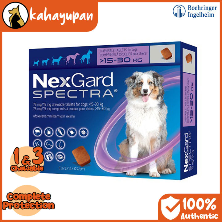 Nexgard Spectra Anti Tick Flea Mange and Deworming Chewables for Dogs ...