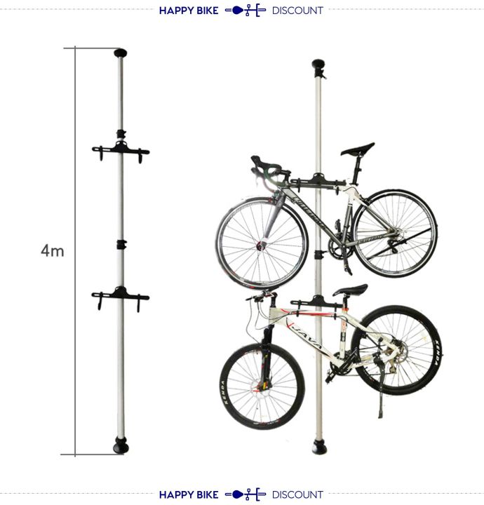 Adjustable Space Saving Bicycle Bike Stationary Pole Stand Rack Bike ...