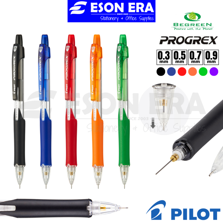 Pilot Progrex Mechanical Pencil 0.3mm/0.5mm/0.7mm/0.9mm H-123 H-125 H ...