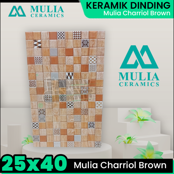 Keramik Dinding 25x40 Mulia Charriol Brown Wall Tile Motif Mozaik ...