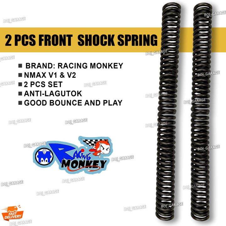 RACING MONKEY YAMAHA NMAX V1 V2 2 PCS FRONT SHOCK SPRING ANTI-LAGUTOK ...